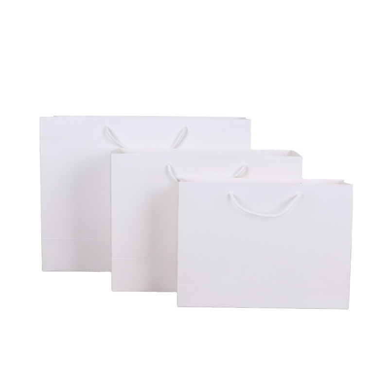 White Recyclable Matt Shopping Bag High Quality Kraft Paper Bag White ...